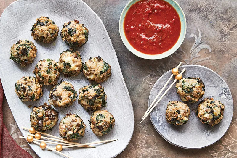 Turkey lentil meatballs with spinach & mushrooms - Roper St. Francis ...